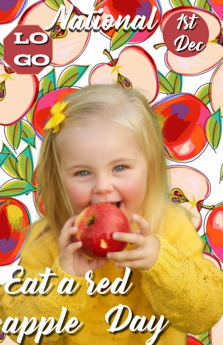 National eat a red apple day Template | PosterMyWall