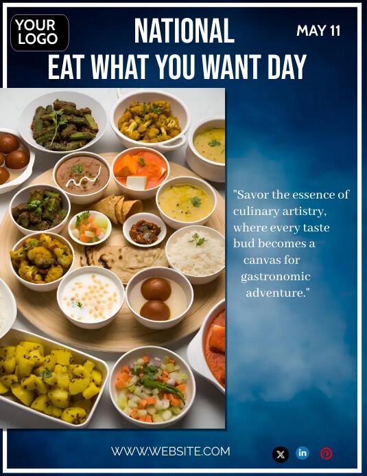 Plantilla de National eat what you want day | PosterMyWall