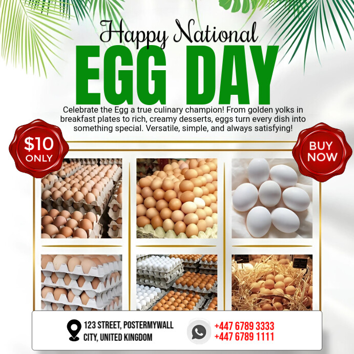 Copy of National egg day | PosterMyWall