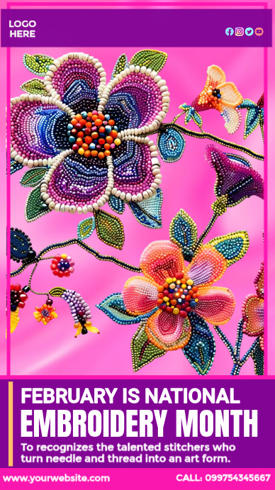 National Embroidery Month Template | PosterMyWall