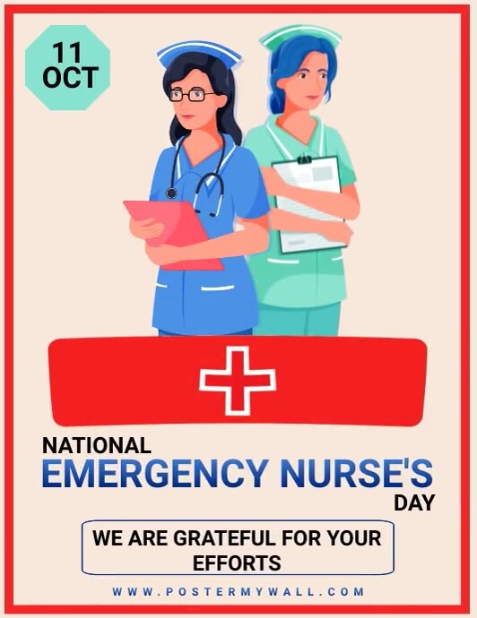 National Emergency nurse's day Flyer Template | PosterMyWall