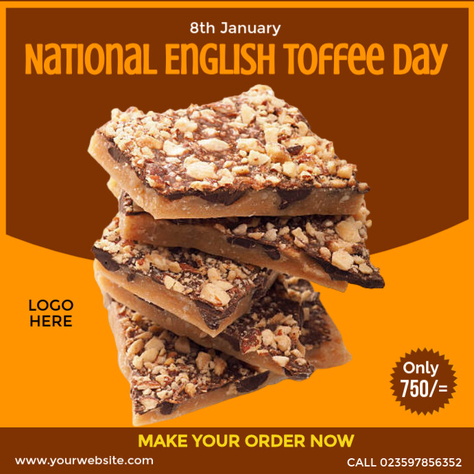 Copy of National English Toffee Day | PosterMyWall