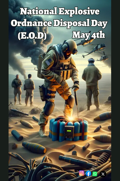 Copy of National Explosive 🧨 Ordnance Disposal Day Po | PosterMyWall