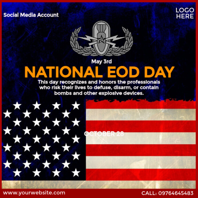 National Explosive Ordnance Disposal Day Template | PosterMyWall