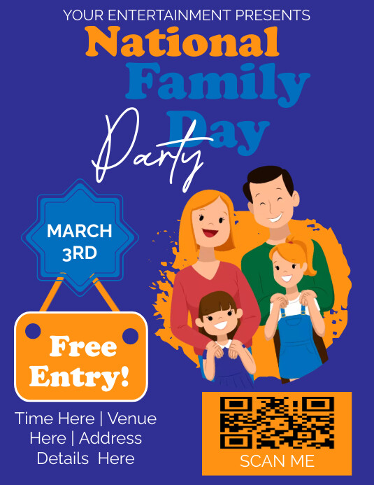 National Family Day Party Flyer Template | PosterMyWall