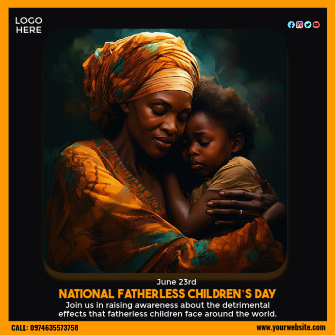 Plantilla de National Fatherless Children’s Day | PosterMyWall