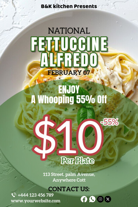 National Fettuccine Alfredo Poster Template | PosterMyWall