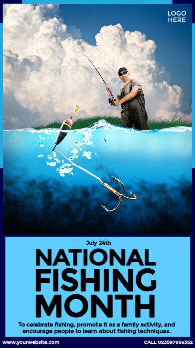 National Fishing Month Template | PosterMyWall