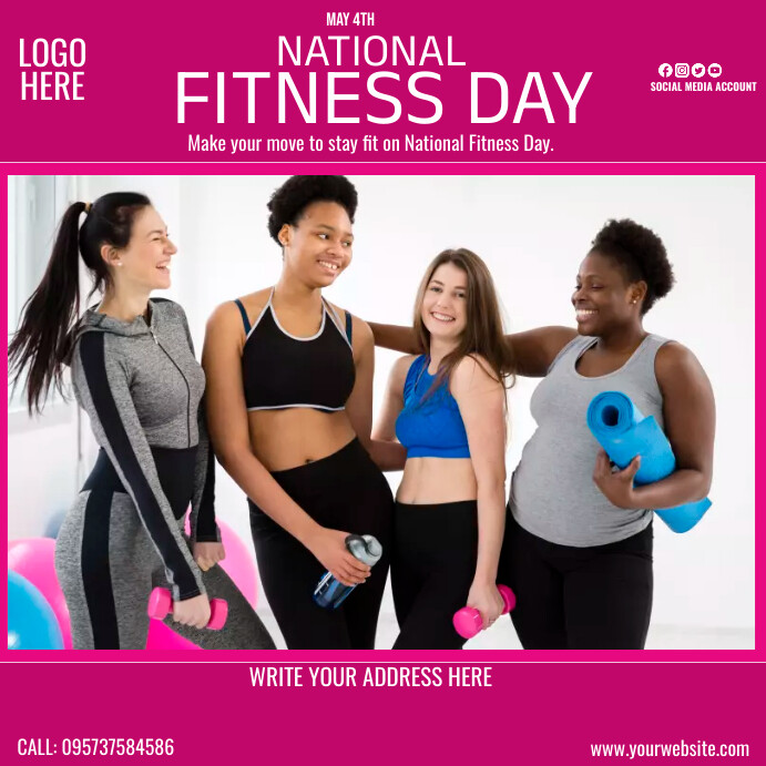 national fitness day Template | PosterMyWall