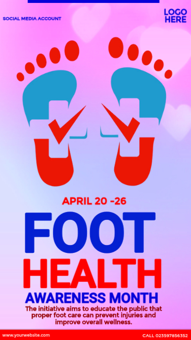 Plantilla de National Foot Health Awareness Month Ad | PosterMyWall