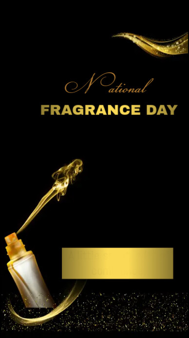 National fragrance day black and gold design Template | PosterMyWall