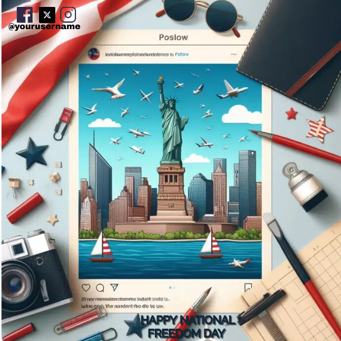 National freedom day Template | PosterMyWall