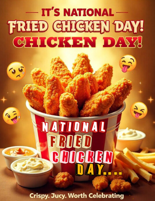 NATIONAL FRIED CHICKEN DAY Template | PosterMyWall