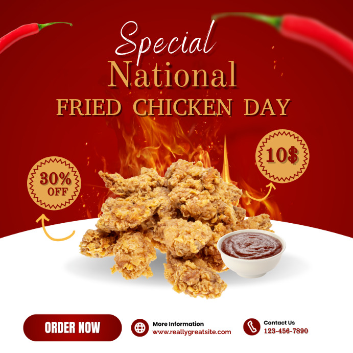 National Fried Chicken Poster Template | PosterMyWall