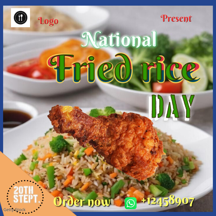 National fried rice day celebration design te Templat | PosterMyWall