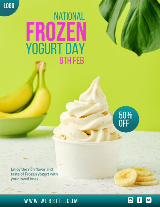 Copy of National Frozen yogurt day flyer design template | PosterMyWall