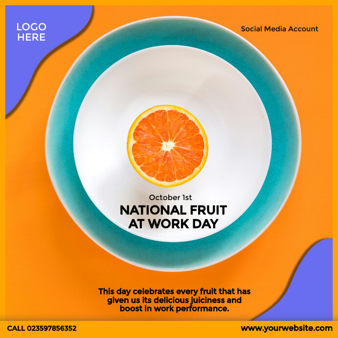 National Fruit at Work Day Template | PosterMyWall