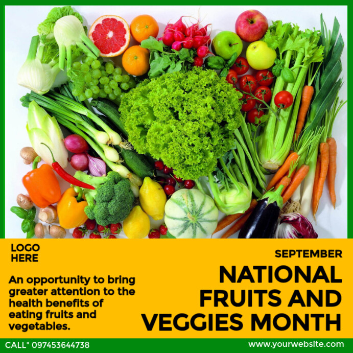 National Fruits and Veggies Month Template | PosterMyWall