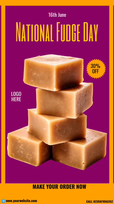 national fudge day instagram story Template | PosterMyWall