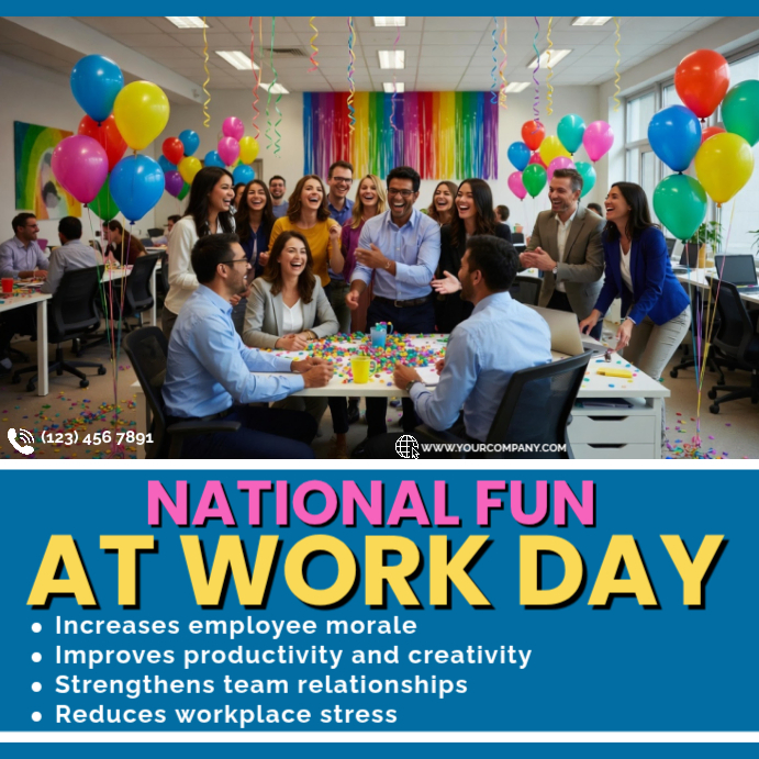 National Fun at Work Day Template | PosterMyWall