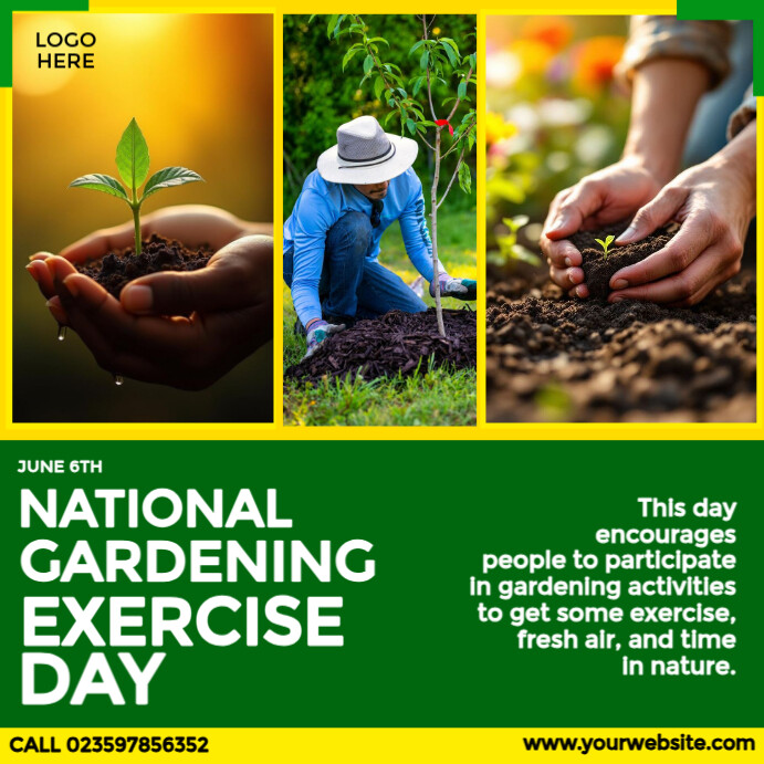 Copy of National Gardening Exercise Day | PosterMyWall