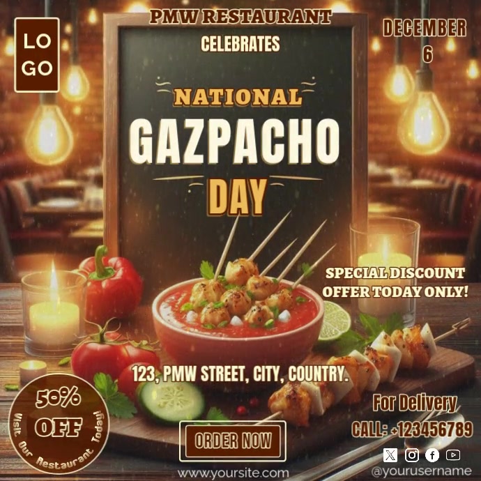 National Gazpacho Day Template | PosterMyWall
