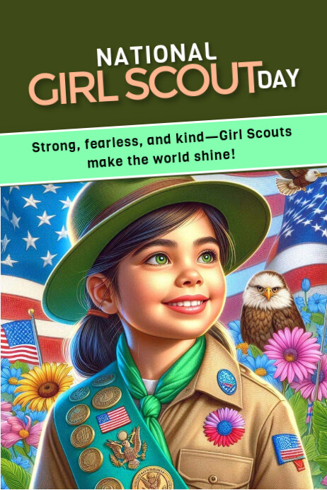 NATIONAL GIRL SCOUT DAY Template | PosterMyWall