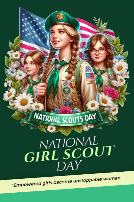 Copy of National girl scout day | PosterMyWall