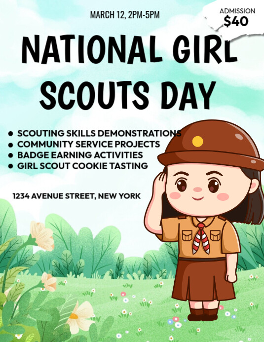 NATIONAL GIRL SCOUTS DAY Template | PosterMyWall