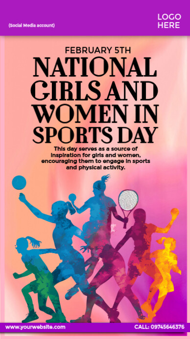 National Girls and Women in Sports Day Ad Template | PosterMyWall