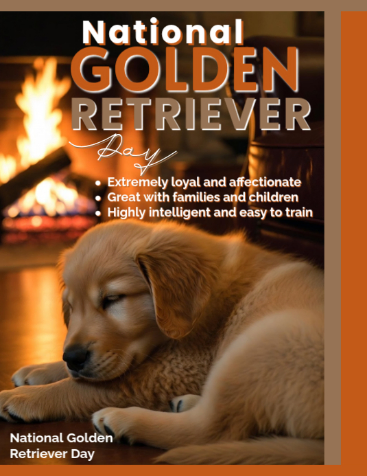 National Golden Retriever Day Template | PosterMyWall