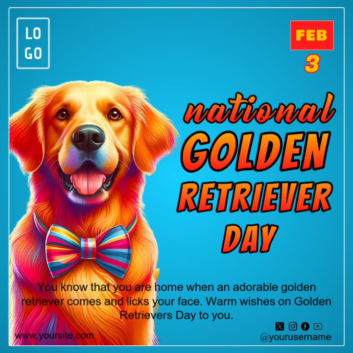 Modèle National Golden Retriever Day | PosterMyWall
