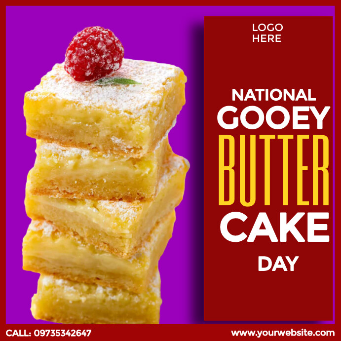 National Gooey Butter Cake Day Template | PosterMyWall