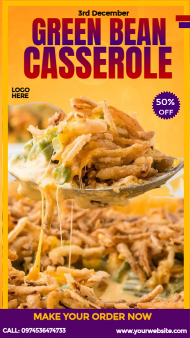 Plantilla de National Green Bean Casserole Day Ad | PosterMyWall