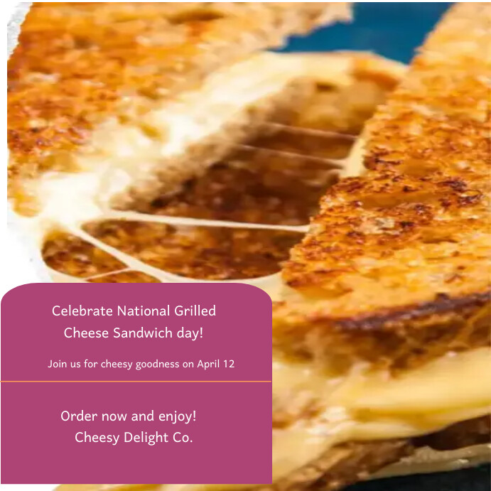National grilled cheese sandwich day Template | PosterMyWall
