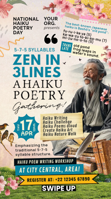 National Haiku Poetry Day Story Template | PosterMyWall