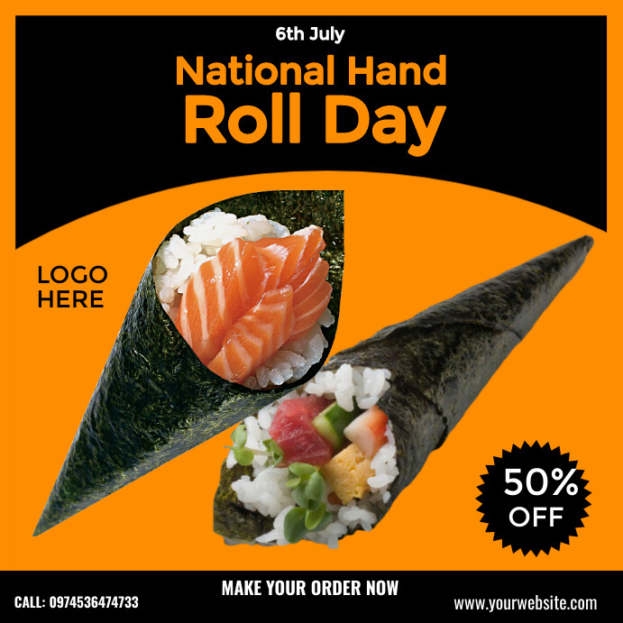 National Hand Roll Day Template | PosterMyWall