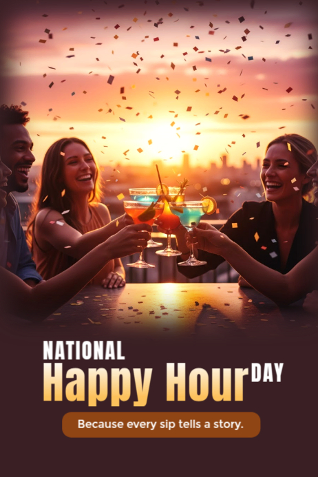 National happy hour day Template | PosterMyWall