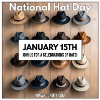 National Hat day social media ig post (1) Template | PosterMyWall