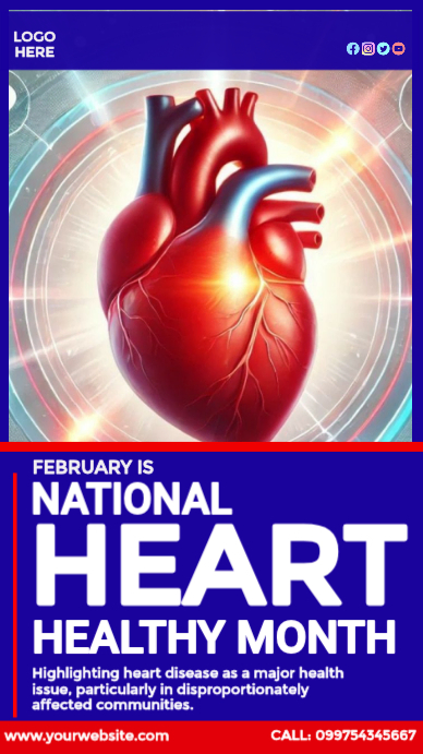 Copy of National Heart Healthy Month | PosterMyWall