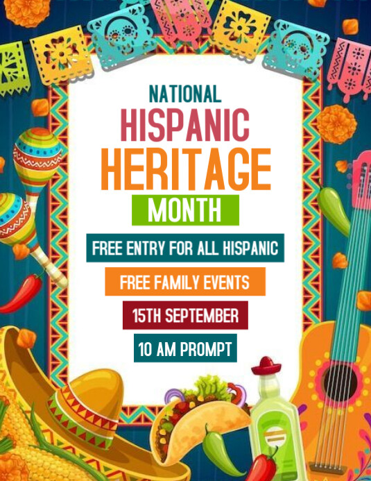 National Hispanic Month Celebration Flyer (us Template | PosterMyWall
