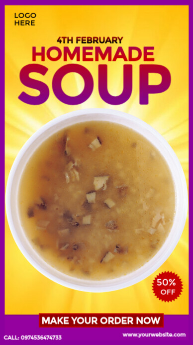 National Homemade Soup Day Ad Template | PosterMyWall