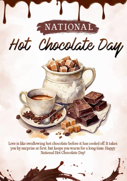 National Hot Chocolate Day Template | PosterMyWall
