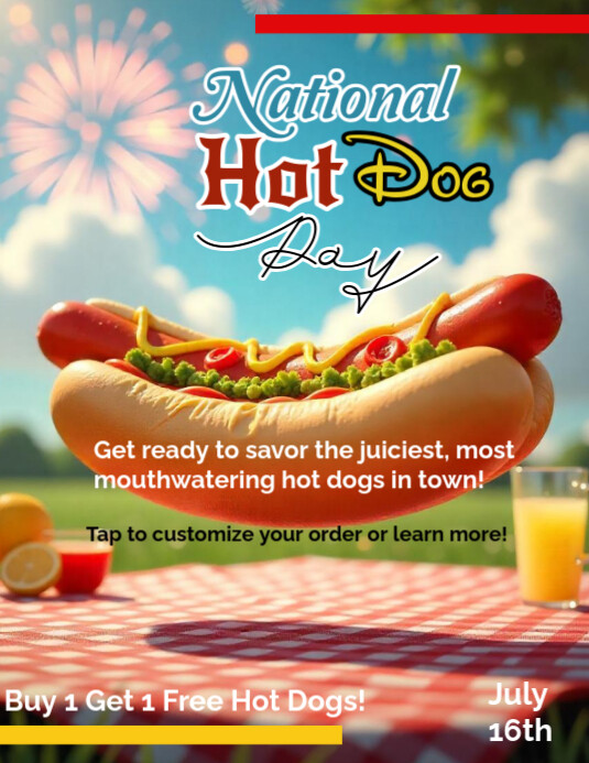 National Hot Dog Day Template | PosterMyWall