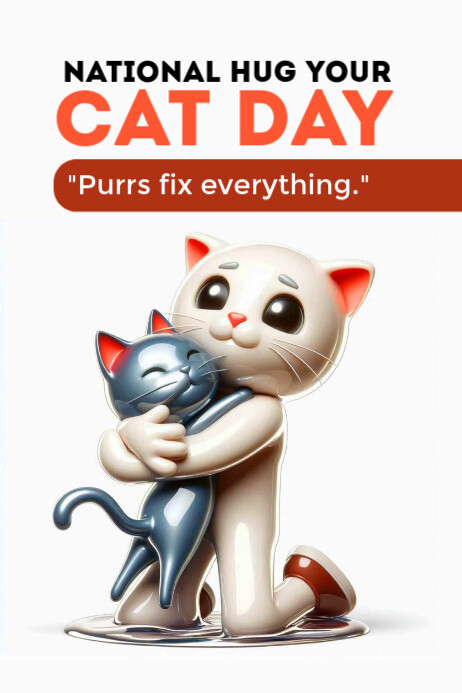 National hug your cat day Template | PosterMyWall