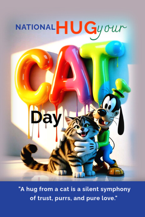 Plantilla de National hug your cat day | PosterMyWall