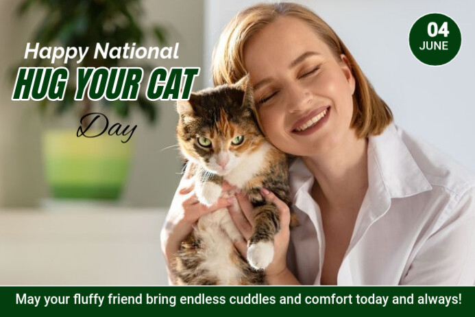 Plantilla de National hug your cat day | PosterMyWall