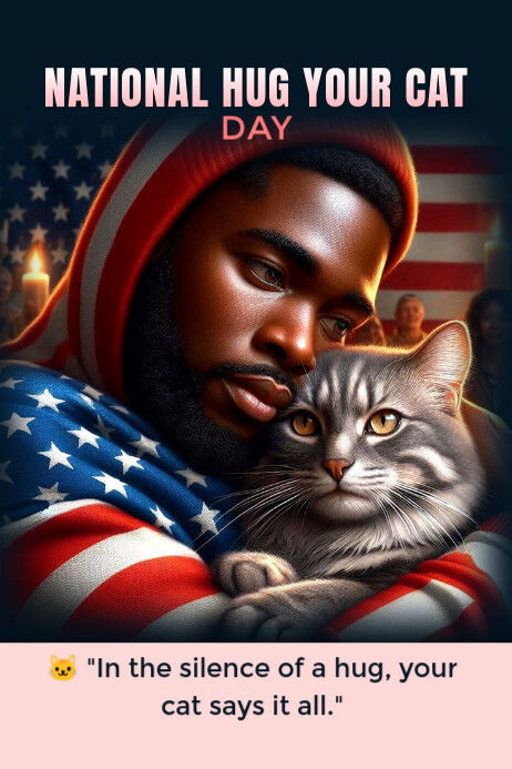 National hug your cat day Template | PosterMyWall