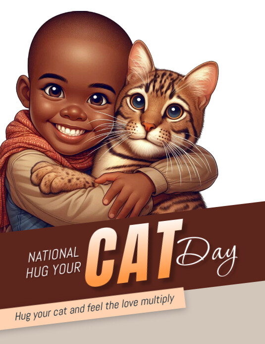 National hug your cat day Template | PosterMyWall