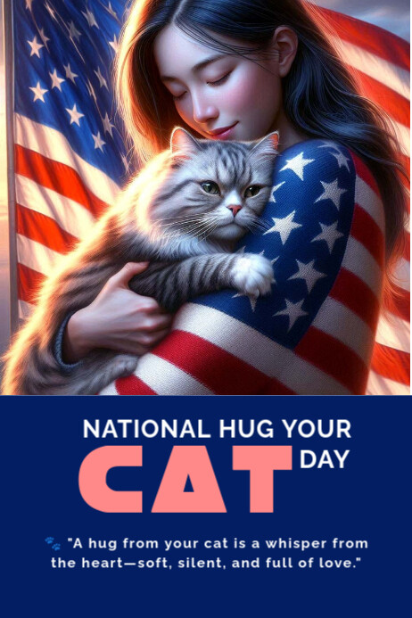 Plantilla de National hug your cat day | PosterMyWall